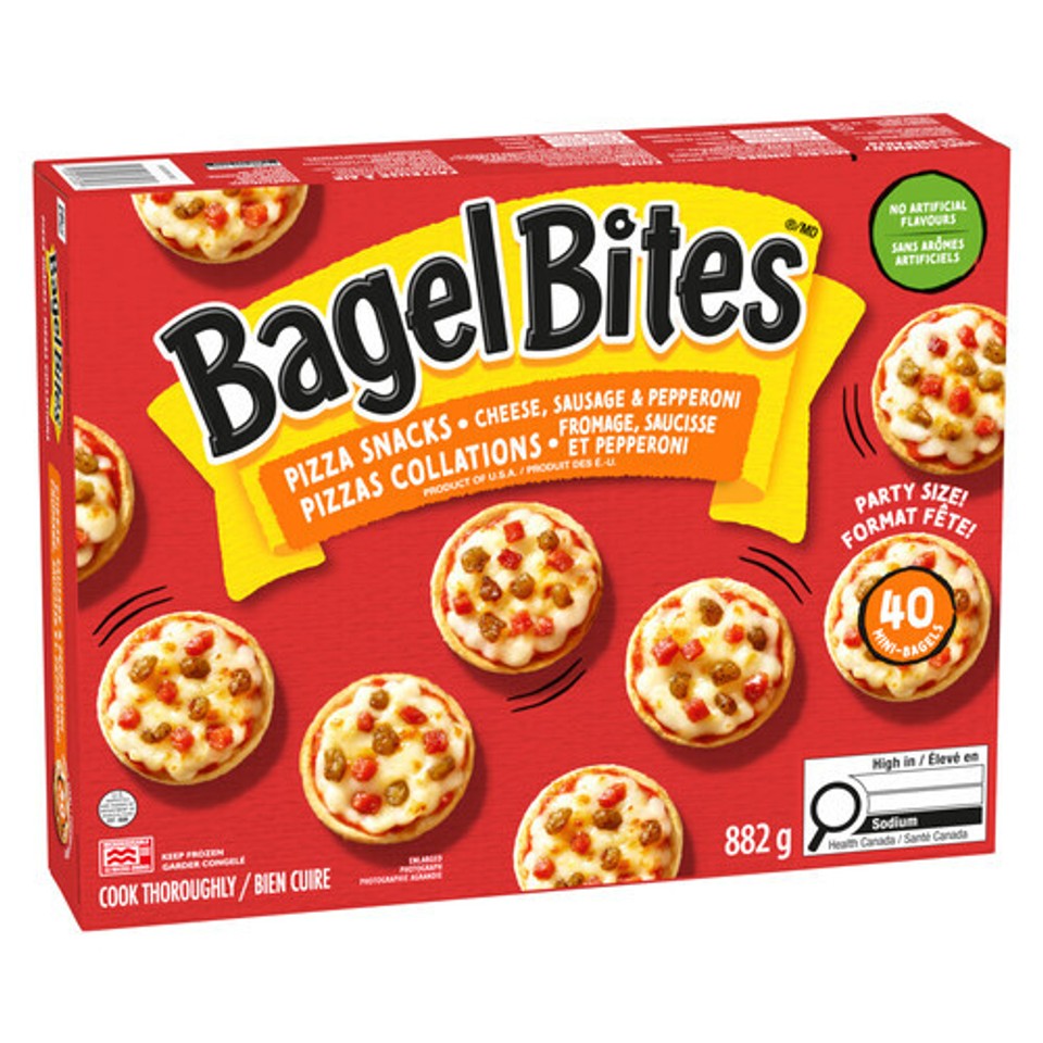 Bagel Bites Frozen Pizza Snacks Cheese Sausage And Pepperoni 882 g ...