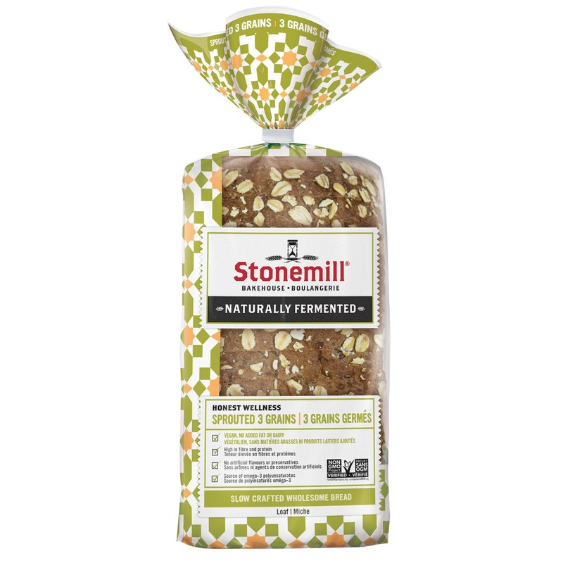 Stonemill Bakehouse Honest Wellness Sprouted 3 Grains Bread 454 g ...