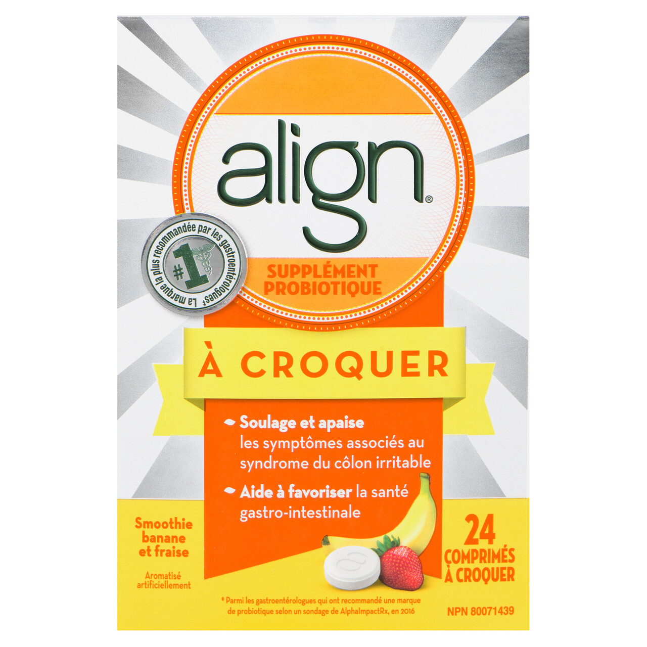 Align Chewables Probiotic Supplement Banana Strawberry 24 Count - Voilà ...