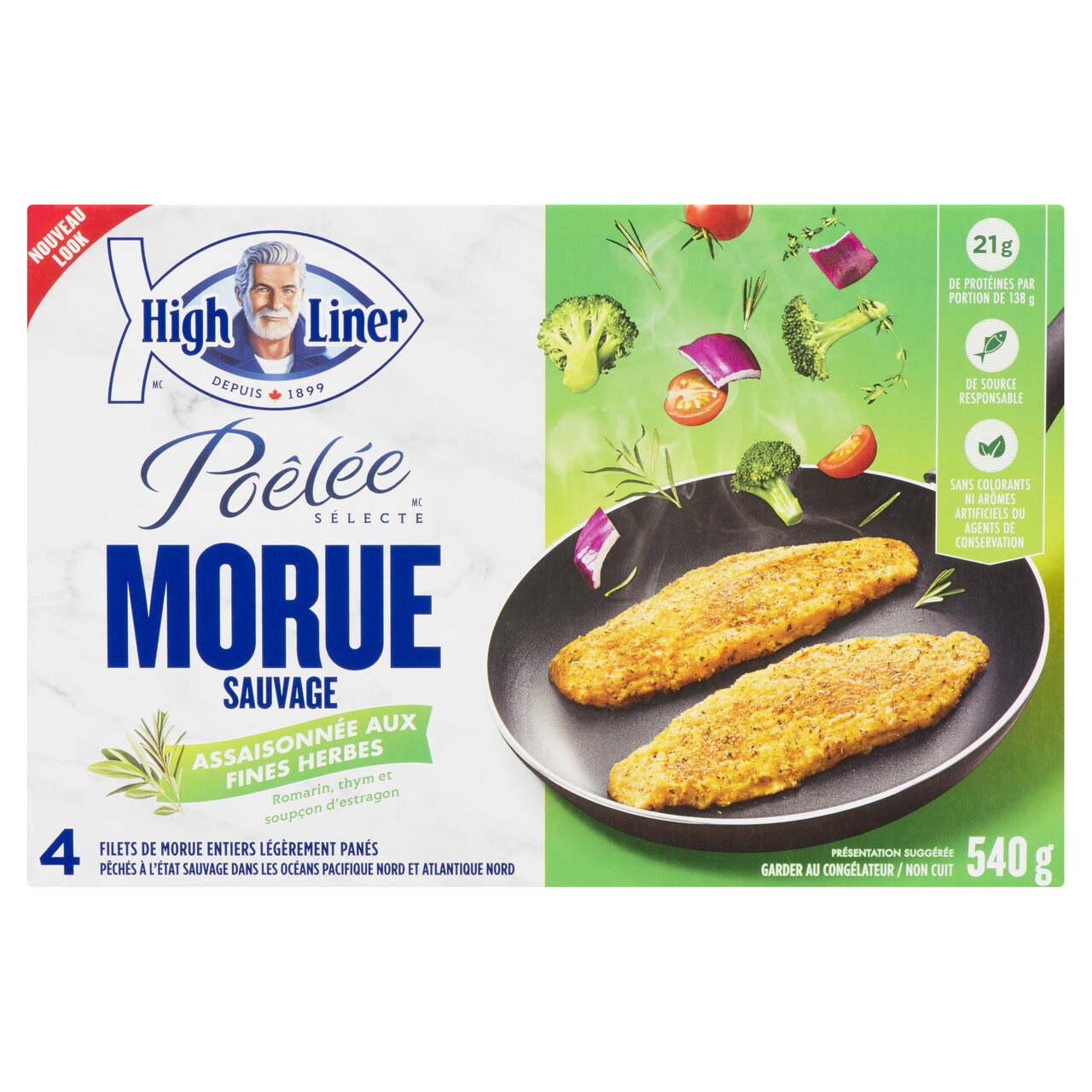 High Liner Frozen Pan Seared Savoury Herb Breaded Cod 4 Fillets 540 g ...