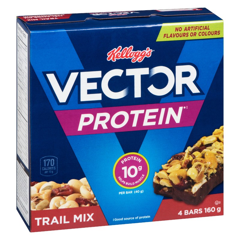 Kellogg's Vector Protein Cereal Bars Trail Mix 4 x 40 g - Voilà Online ...