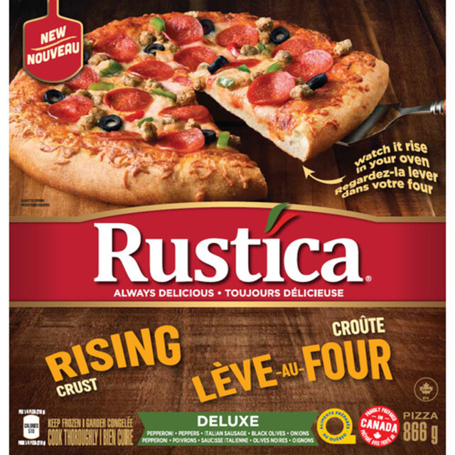 Rustica Frozen Rising Crust Pizza Deluxe 866 g - Voilà Online Groceries ...