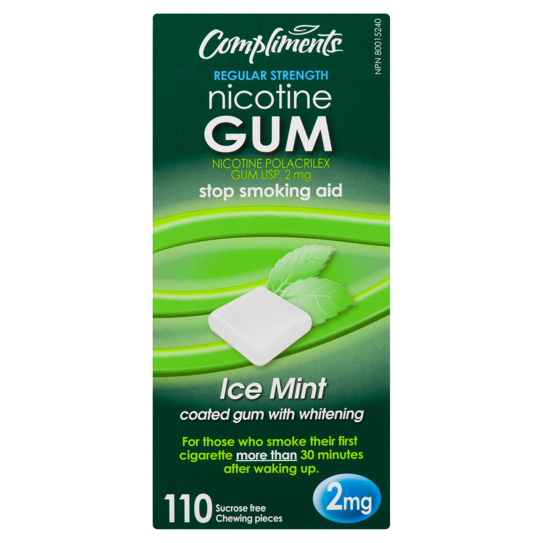 Compliments Nicotine Gum Ice Mint 2 mg 110 EA - Voilà Online Groceries ...