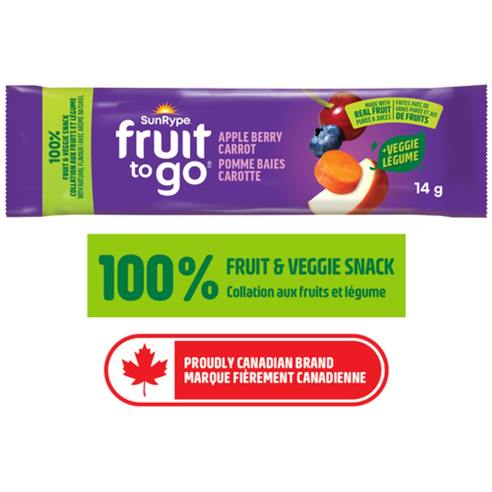SunRype Fruit To Go 100% Fruit Snack Apple Berry Carrot 14 g - Voilà ...