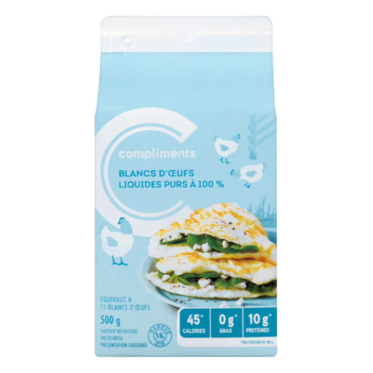 Compliments 100% Pure Liquid Egg Whites 500 g - Voilà Online Groceries ...