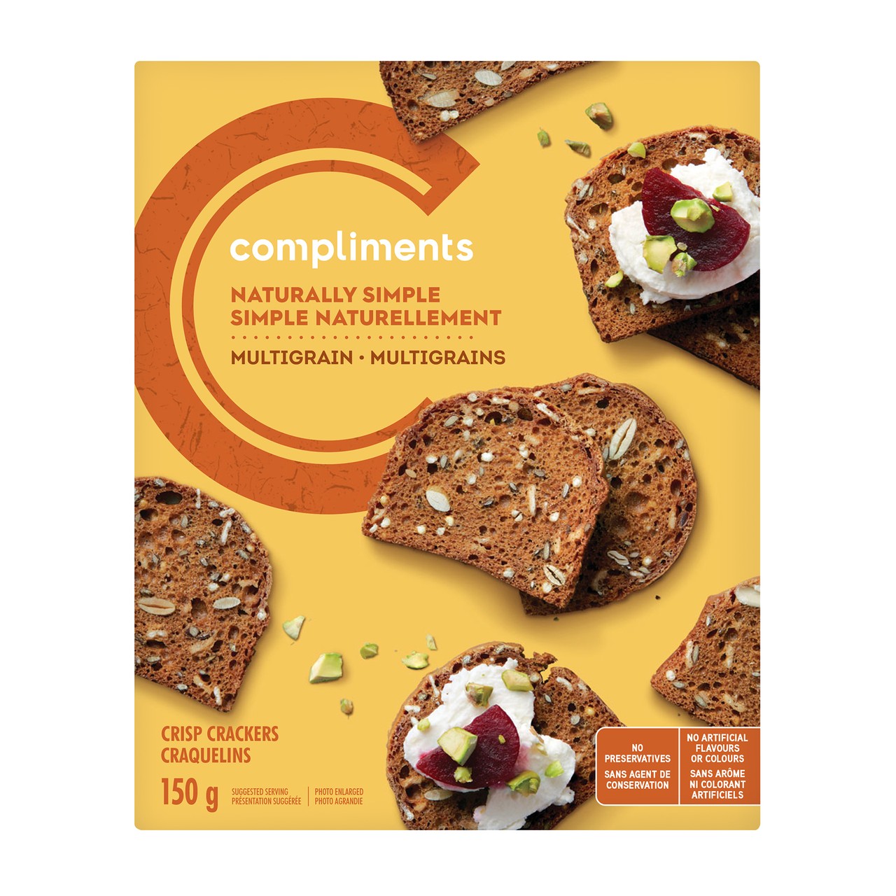 Compliments Naturally Simple Crisp Crackers Multigrain 150 g - Voilà ...