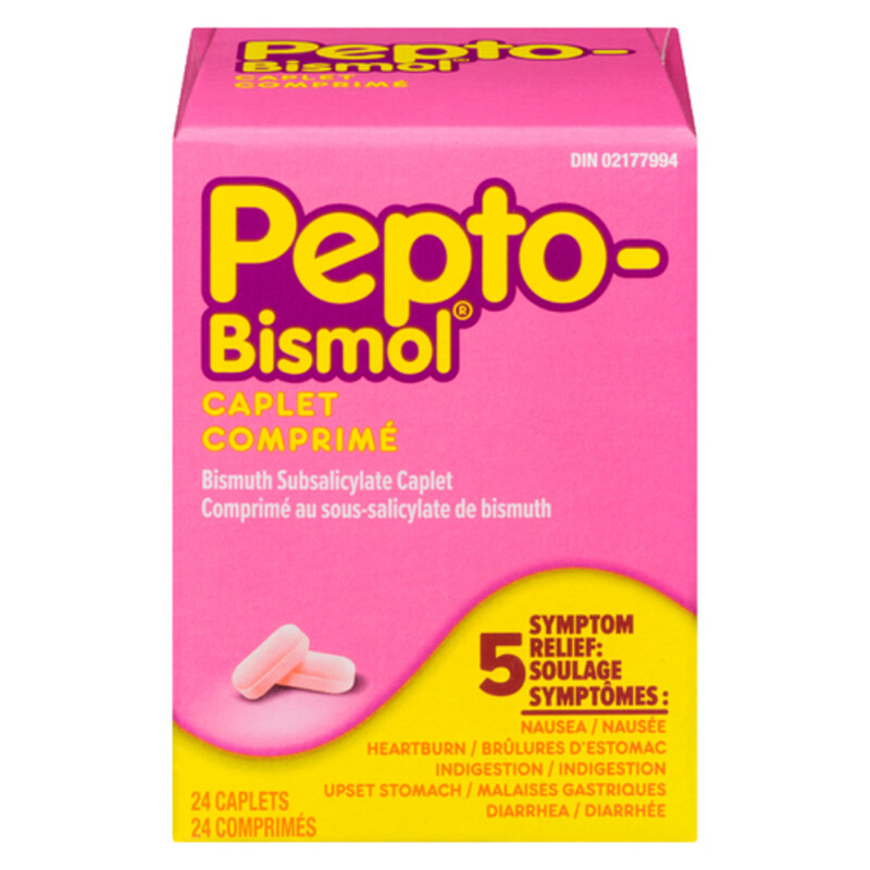 Pepto Bismol Original Bismuth Subsalicylate Caplets 24 Caplets - Voilà ...