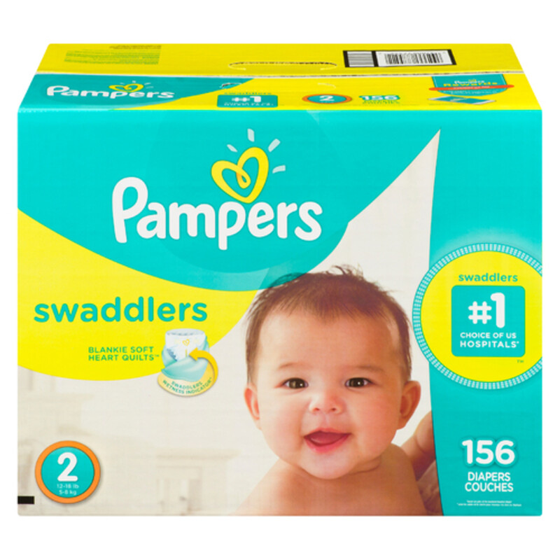 Pampers Swaddlers Diapers Size 2 156 Count - Voilà Online Groceries ...