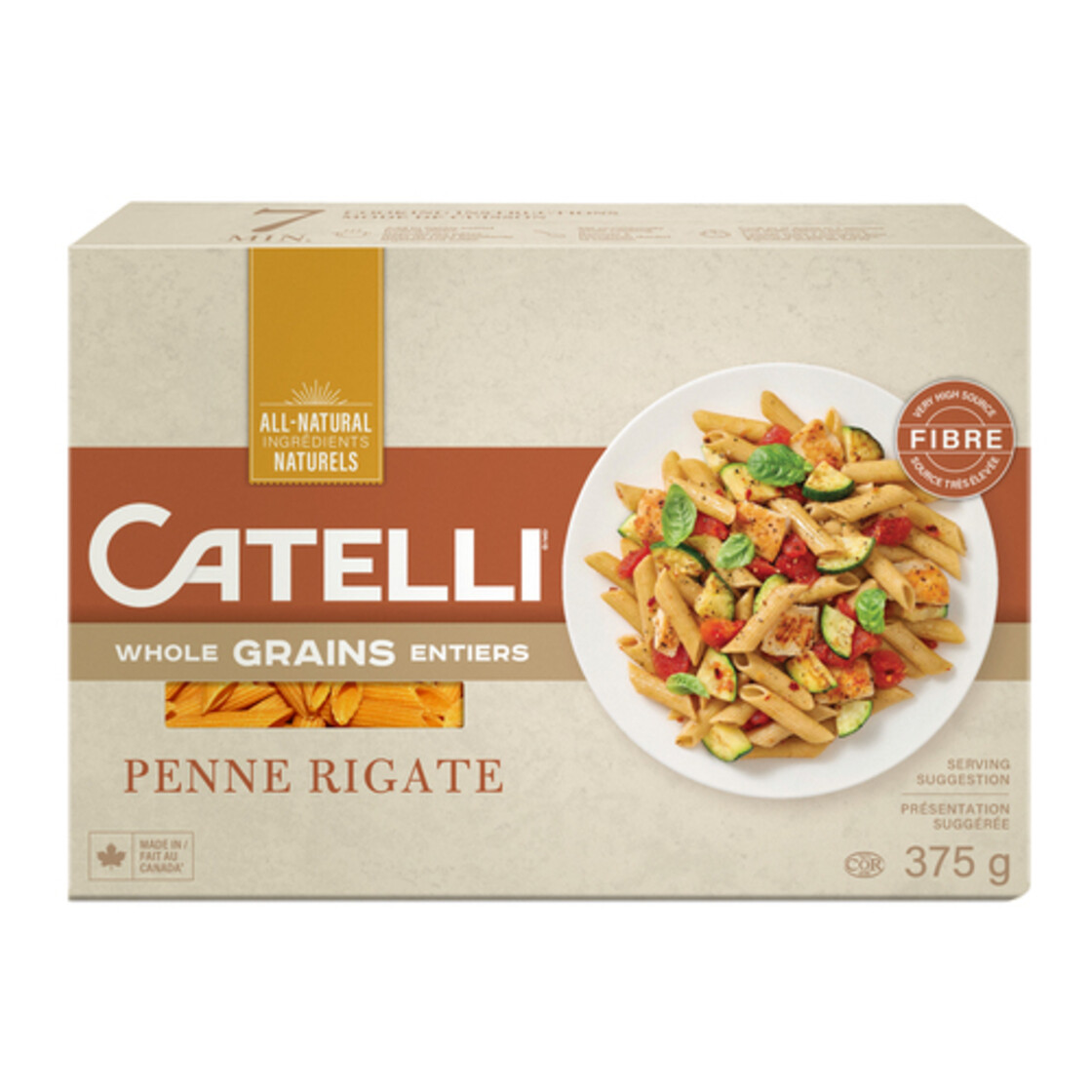 Catelli Pasta Penne Rigate Whole Grains 375 g - Voilà Online Groceries ...