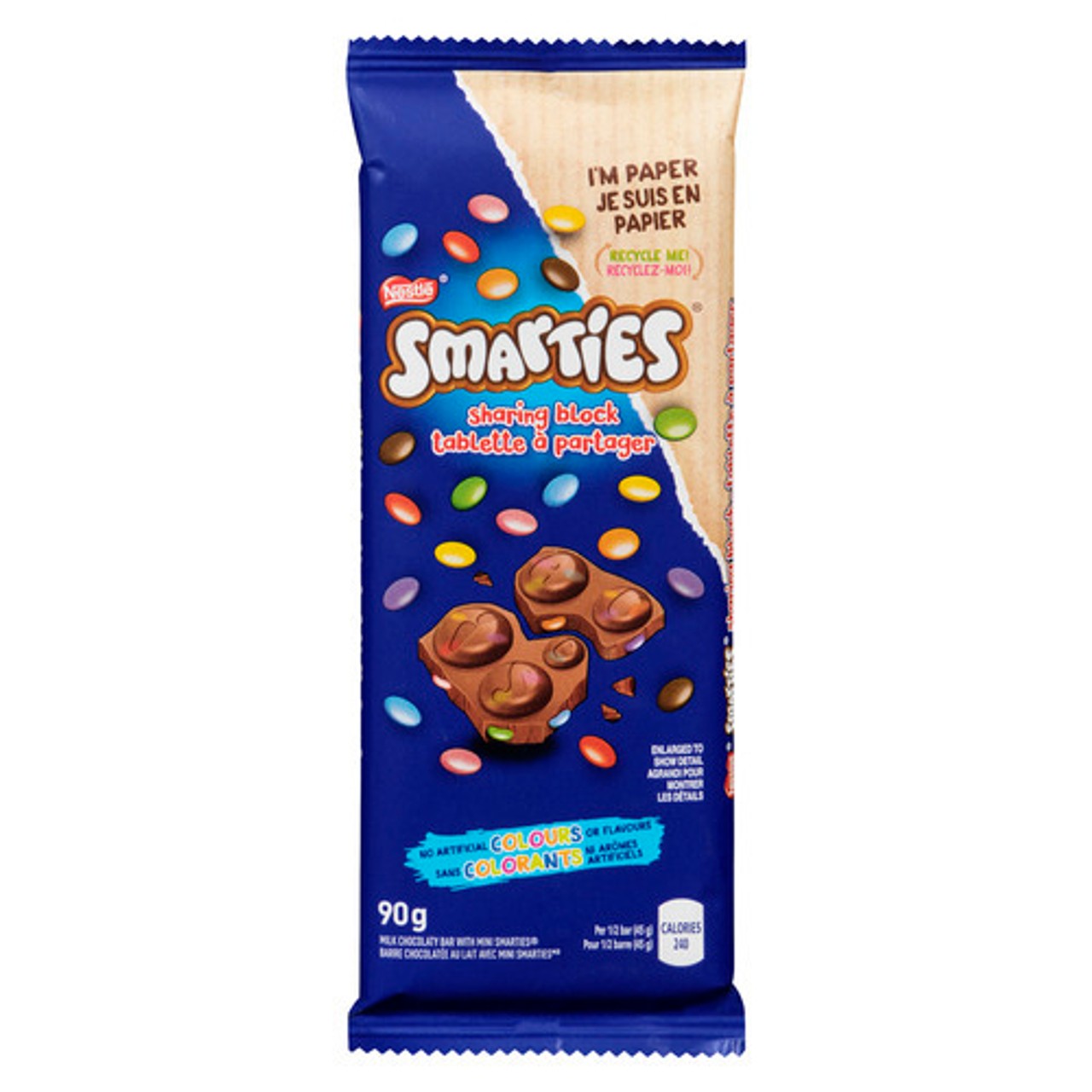 Smarties Milk Chocolaty Bar with Mini Smarties Sharing Block 90 g ...