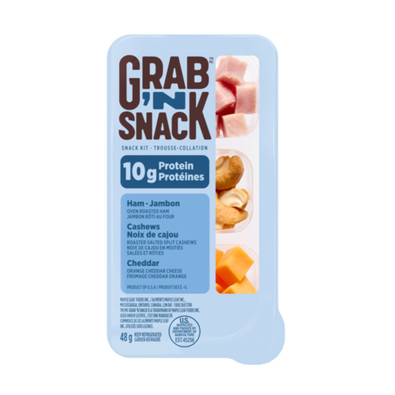 Grab'N Snack Snack Kit Oven Roasted Ham Cashew and Cheddar 96 g - Voilà ...