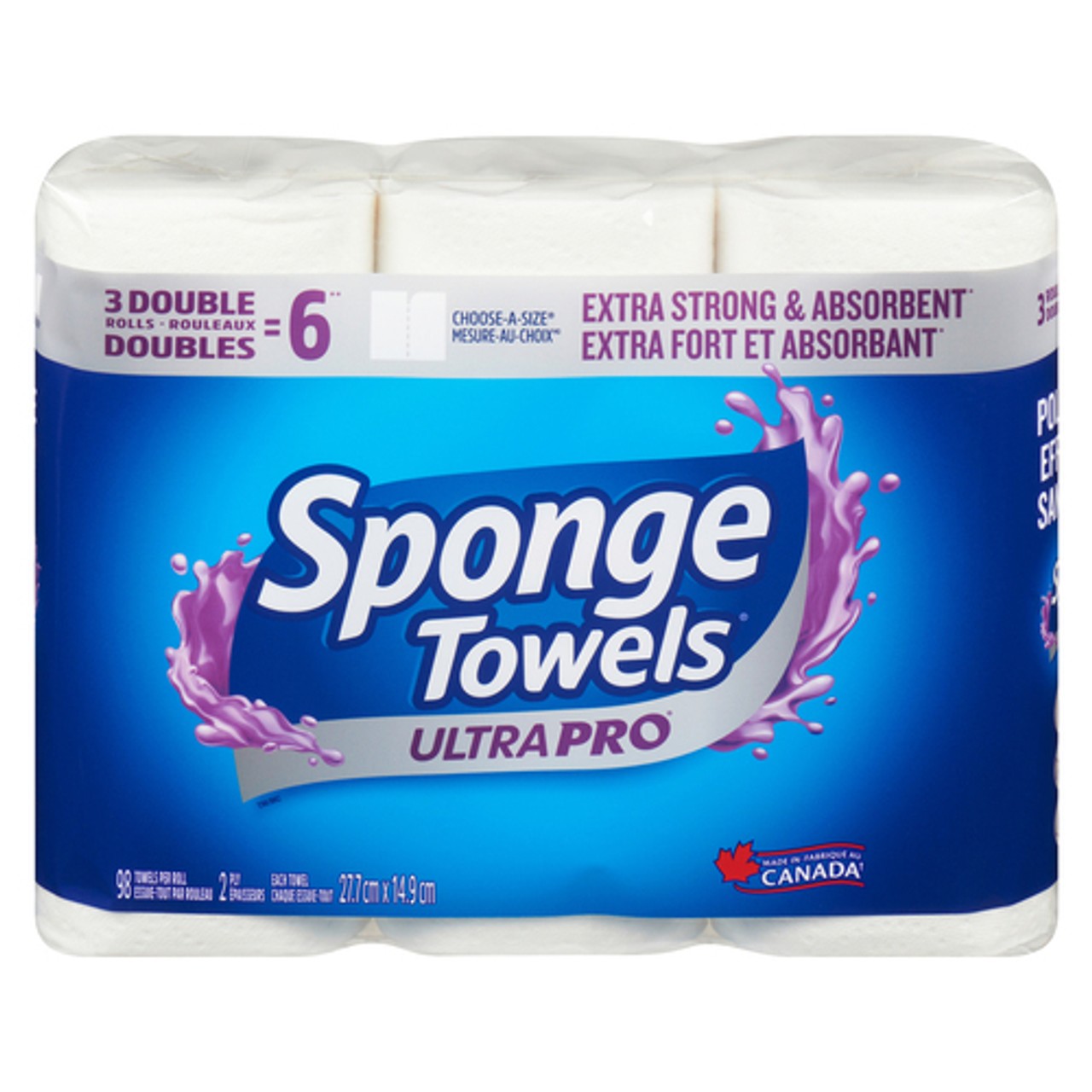 Sponge Towels Paper Towel Ultra 2-Ply 3 Double Rolls x 98 Sheets ...