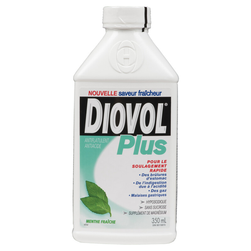 Diovol Plus Antacid Liquid Mint 350 ml - Voilà Online Groceries & Offers