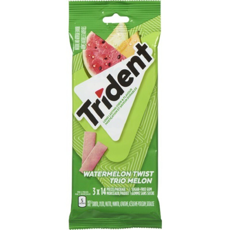 Trident Trio Watermelon Gum 3 EA - Voilà Online Groceries & Offers