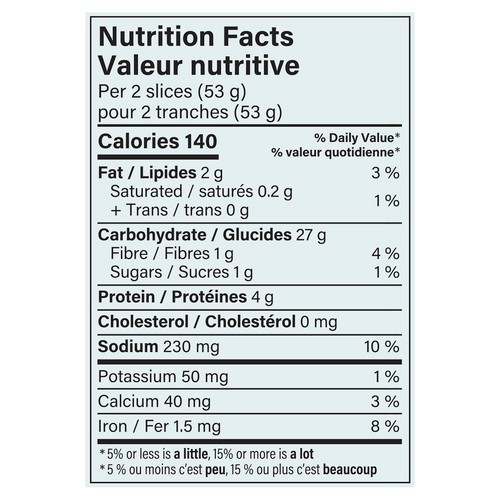 Natural Bakery Canadian Rye Bread 500 g - Voilà Online Groceries & Offers