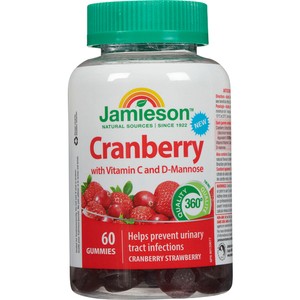Jamieson Vitamin C And D-Mannose Supplements Cranberry Gummy 60 Count ...