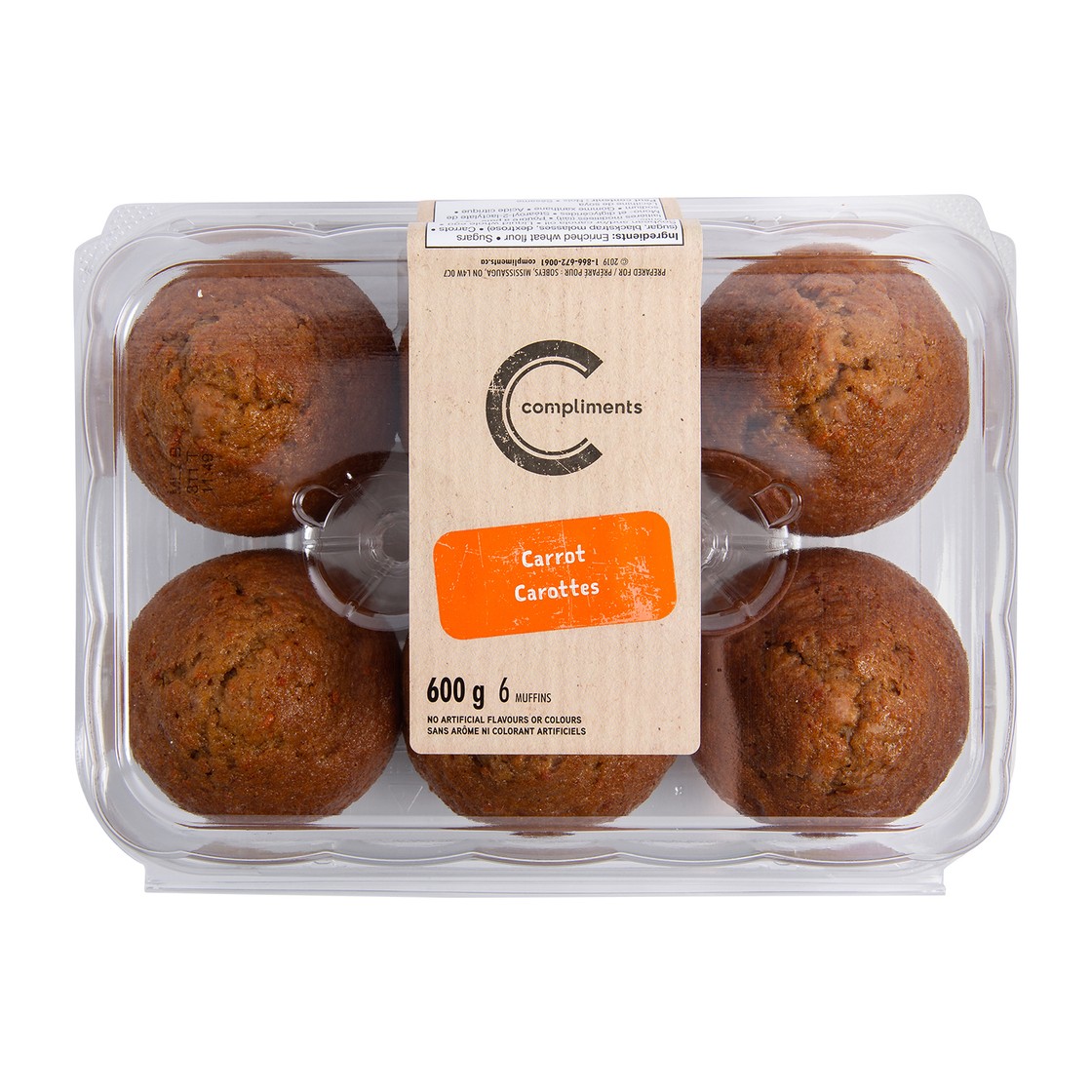 Compliments Muffins Carrot 600 g - Voilà Online Groceries & Offers