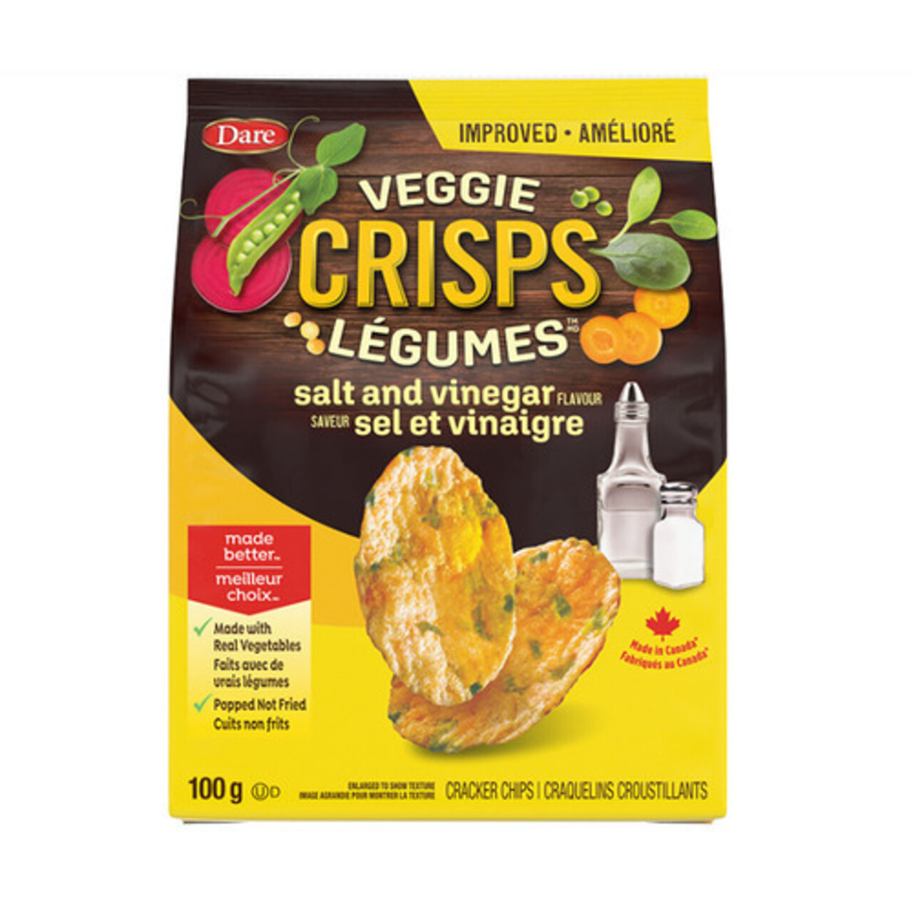 Dare Veggie Crisps Salt & Vinegar 100 g - Voilà Online Groceries & Offers