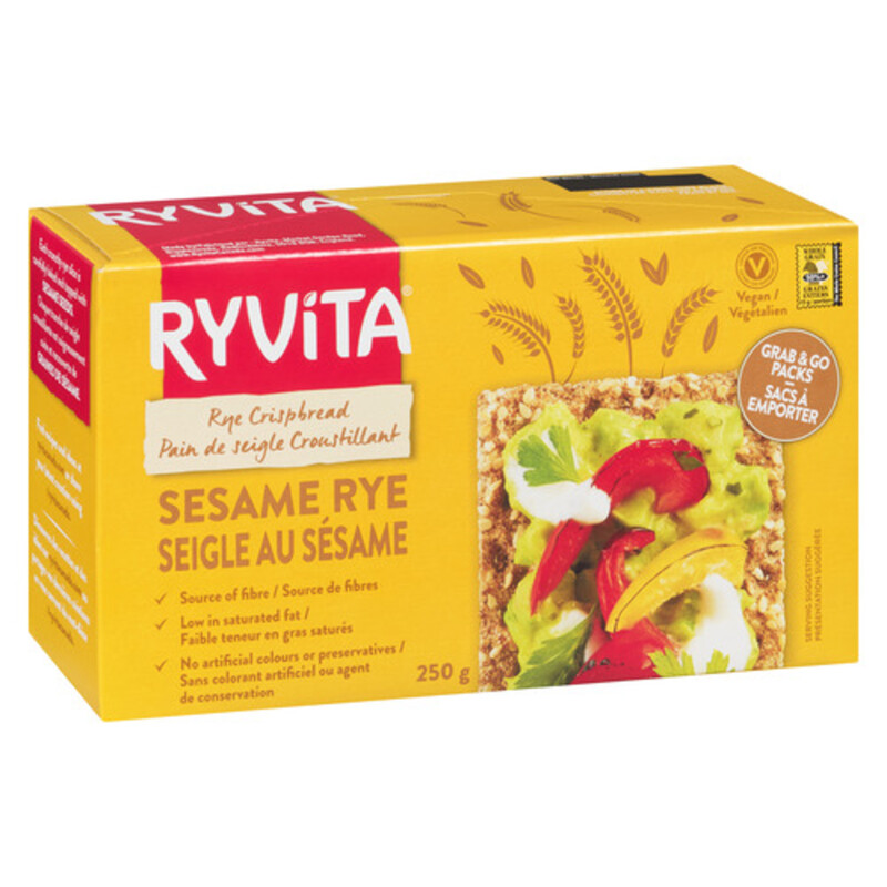 Ryvita Vegan Rye Crispbread Sesame Rye 250 g - Voilà Online Groceries ...