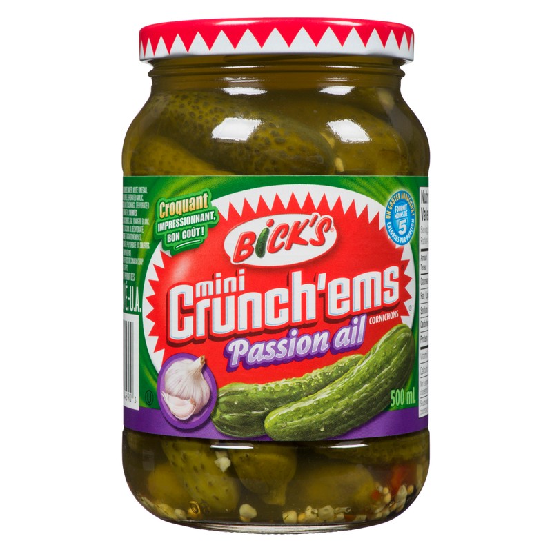 Bick's Mini Crunch'ems Pickles Garlic Rush 500 ml - Voilà Online ...