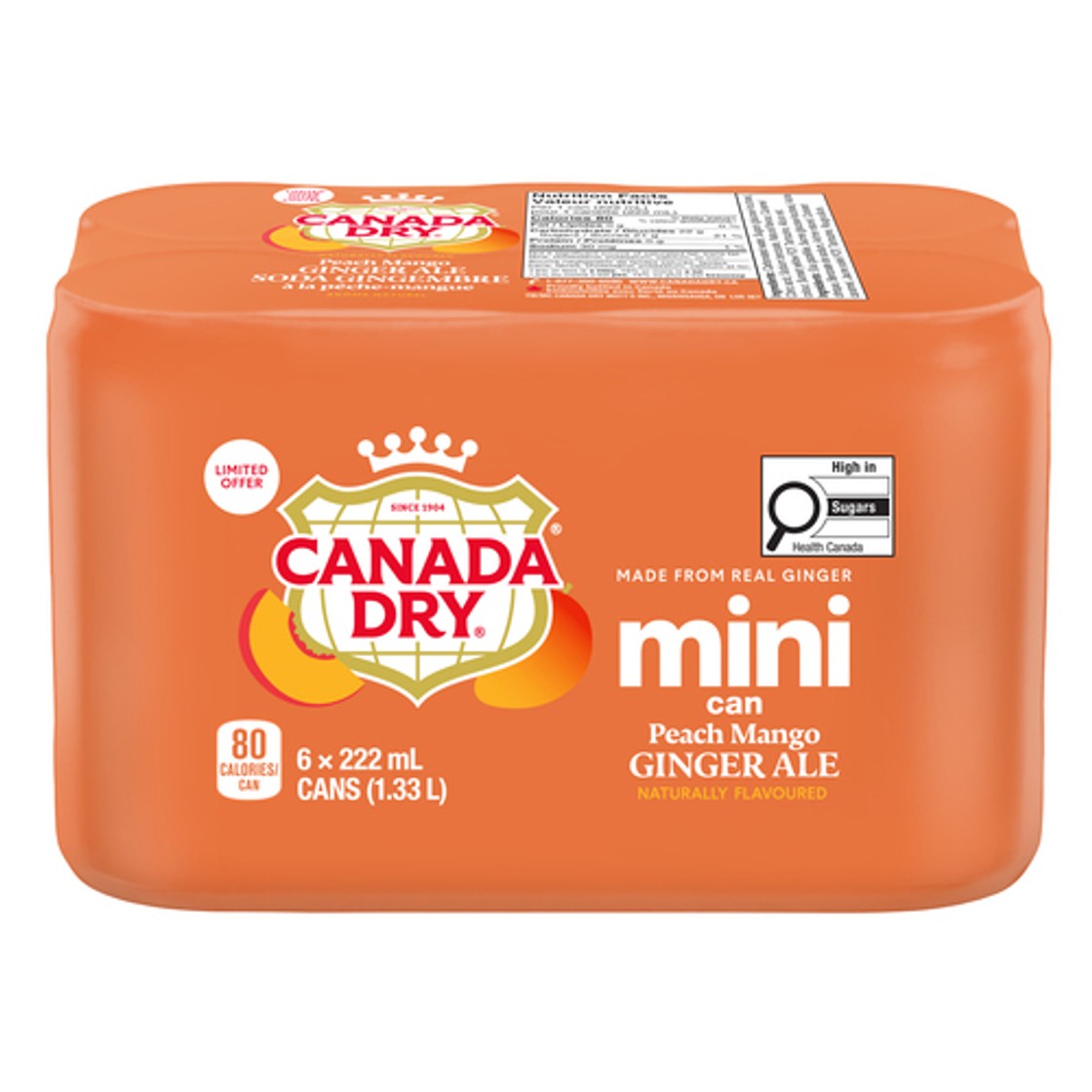 Canada Dry Ginger Ale Peach Mango 6 x 222 ml (cans) - Voilà Online ...