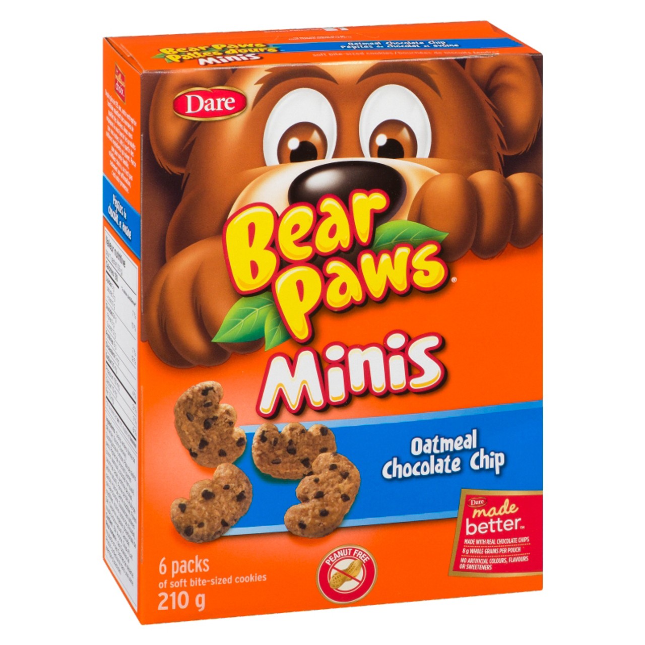 Dare Bear Paws Peanut-Free Minis Cookies Oatmeal Chocolate Chip 210 g ...