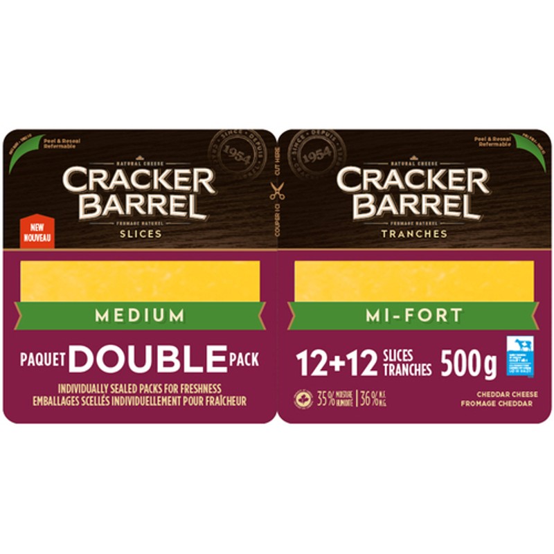 Cracker Barrel Cheese Slices Medium Cheddar 500 g - Voilà Online ...