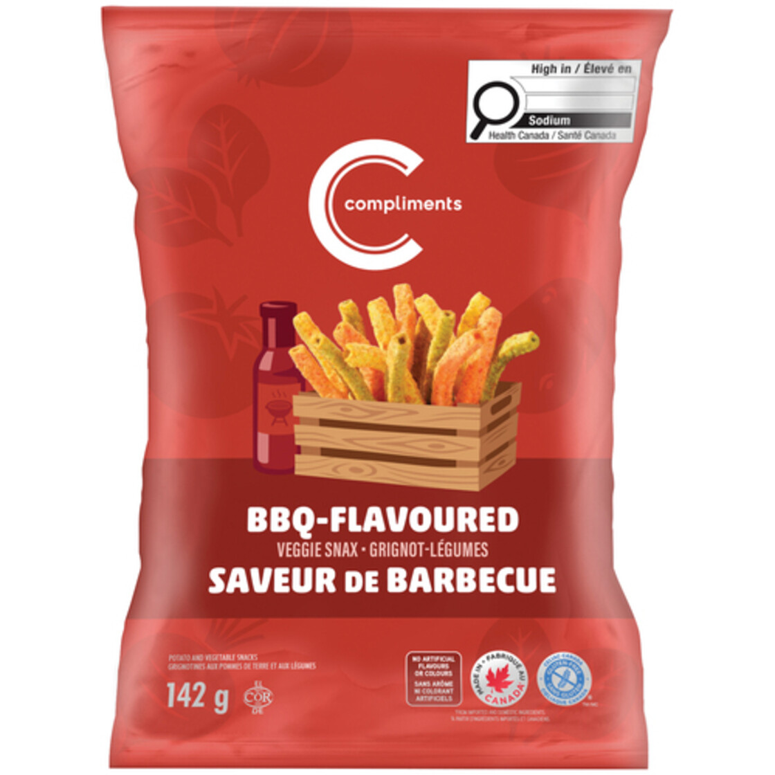 Compliments Veggie Snax BBQ Flavoured 142 g - Voilà Online Groceries ...