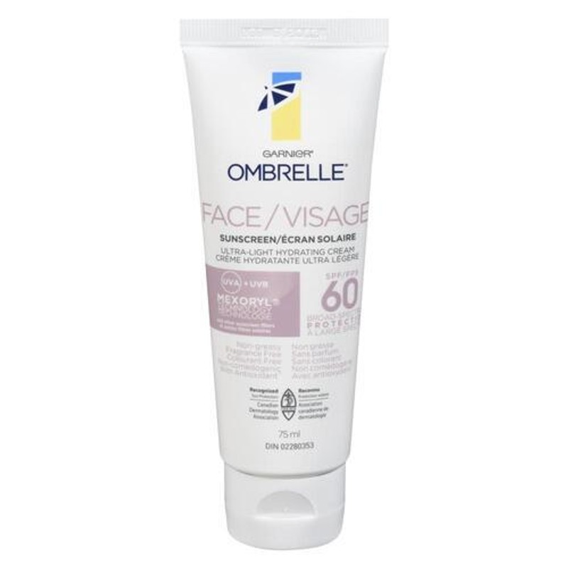 Garnier Ombrelle Sunscreen Face Ultra-Light Hydrating Cream SPF 60 75 ...