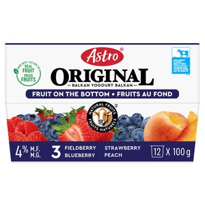 Astro Original 4% Yogurt Peach/Fieldberry/Strawberry/Blueberry Fruit on ...