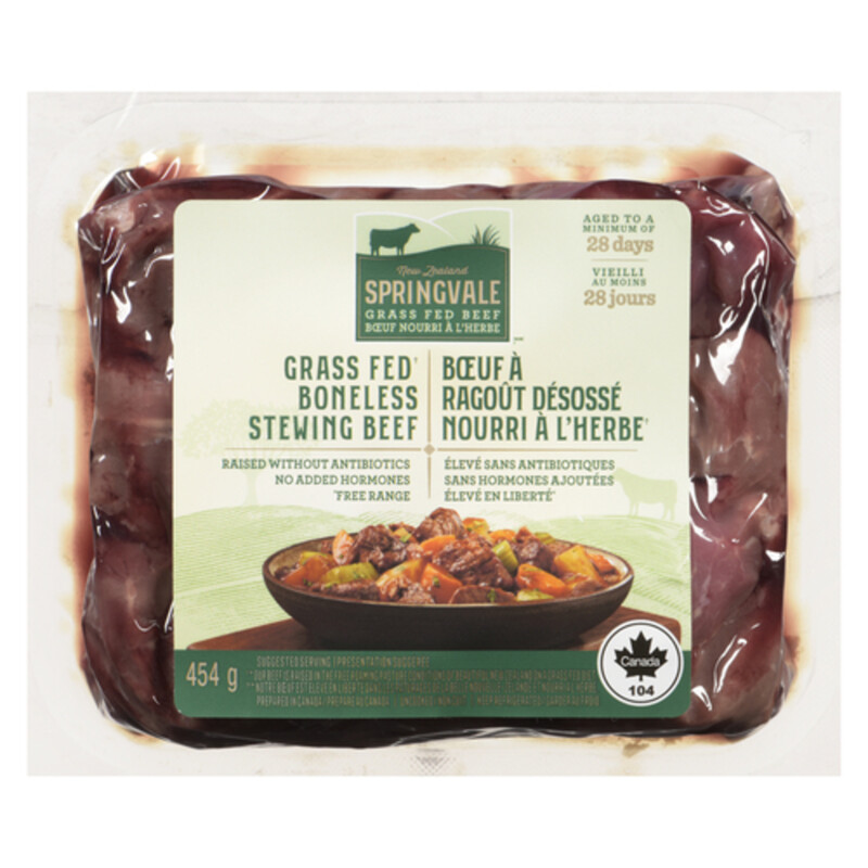 New Zealand Springvale Grass Fed Stewing Beef Boneless 454 g - Voilà ...