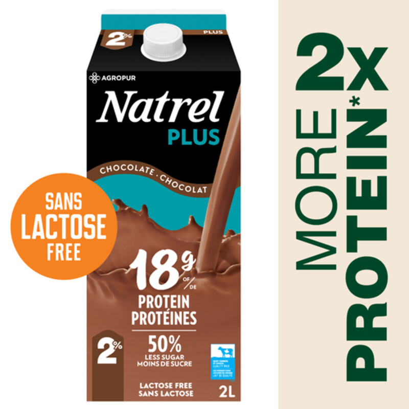 Natrel Plus Lactose-Free 2% Protein Milk Chocolate 2 L - Voilà Online Groceries & Offers