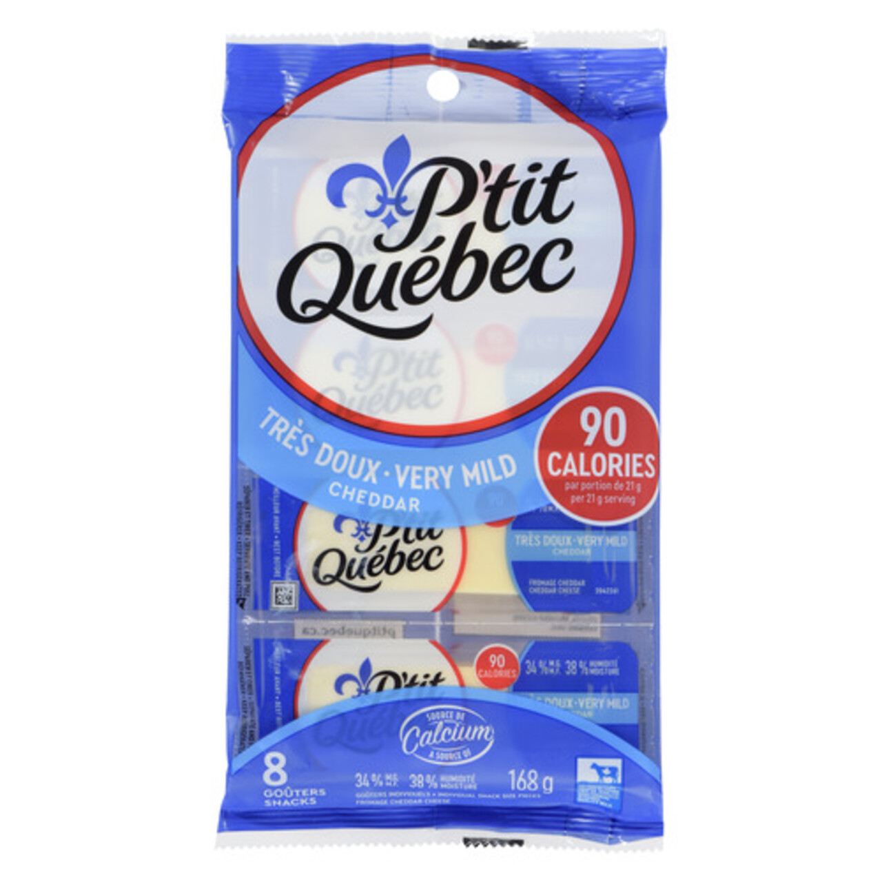 P'tit Quebec Snack Cheese White Cheddar Very Mild 8 Pack 168 g - Voilà ...