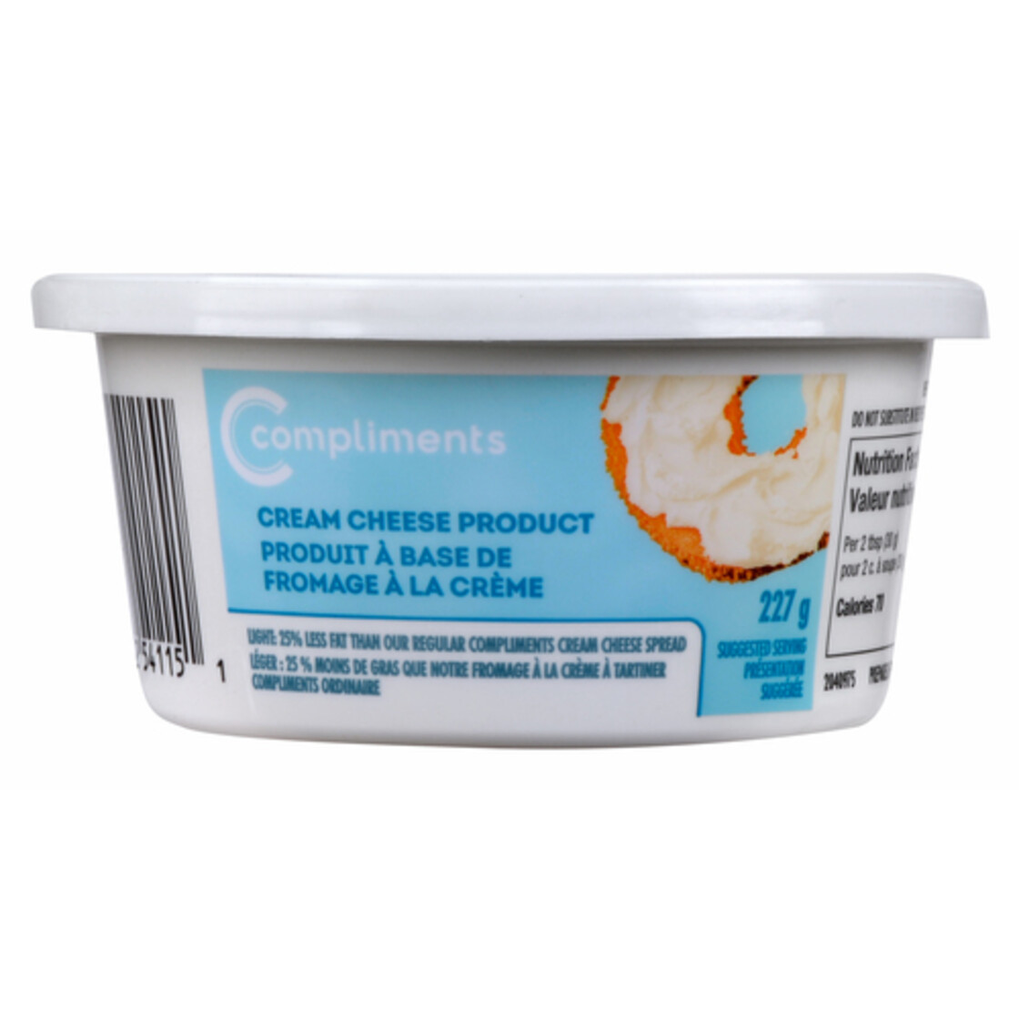 Compliments Cream Cheese Spread Light 227 g - Voilà Online Groceries ...