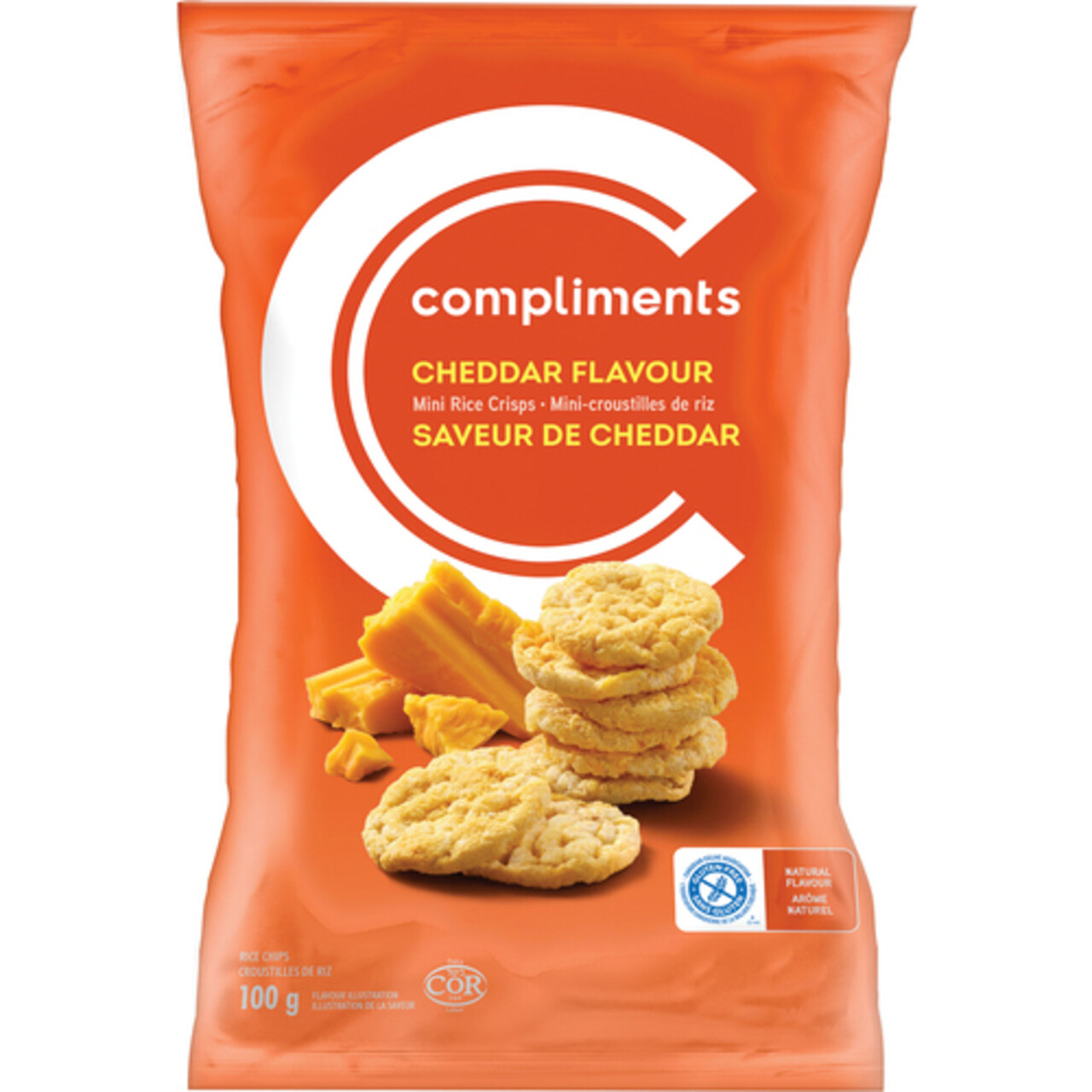 Compliments Mini Rice Crisps Cheddar Cheese 100 g - Voilà Online ...