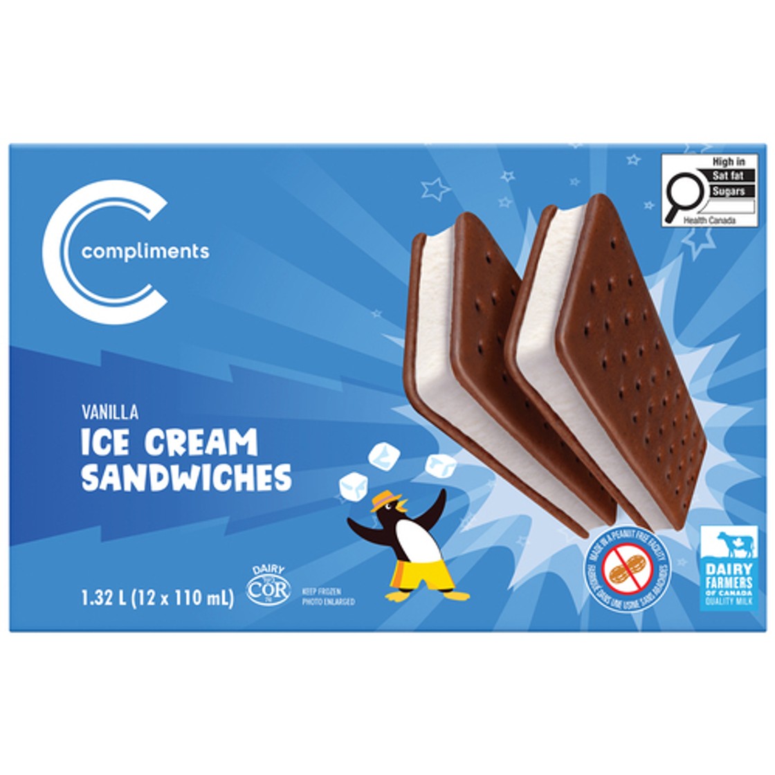 Compliments Ice Cream Sandwich Vanilla 12 x 110 ml - Voilà Online ...