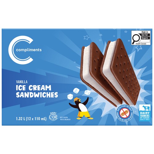 Compliments Ice Cream Sandwich Vanilla 12 x 110 ml - Voilà Online ...