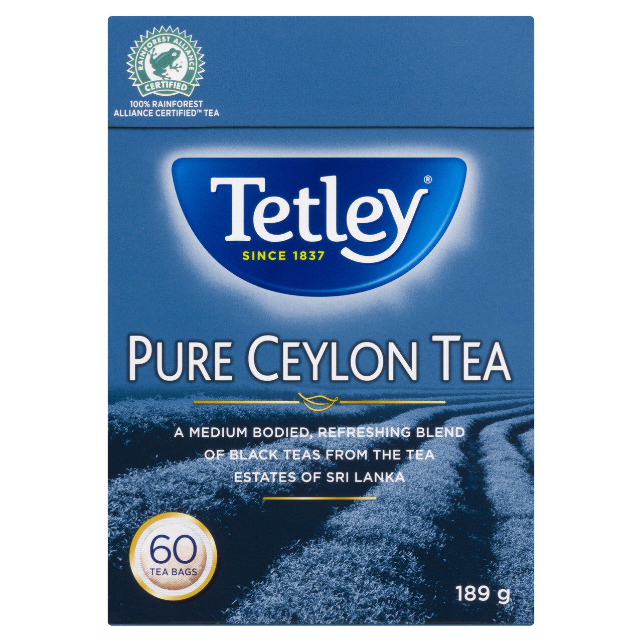 Tetley Pure Black Ceylon Tea 60 Tea Bags - Voilà Online Groceries & Offers