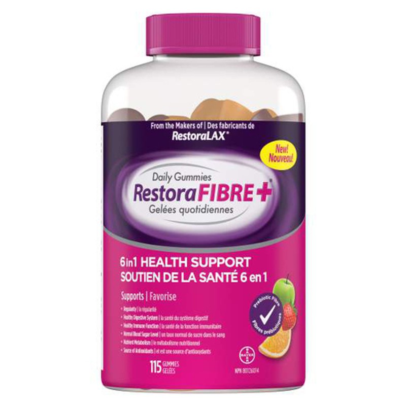 RestoraLAX RestoraFIBRE+ Health Support Laxative Daily Gummies 115 ...