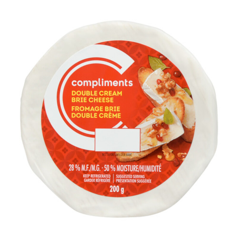 Compliments Cheese Double Cream Brie 200 g - Voilà Online Groceries ...