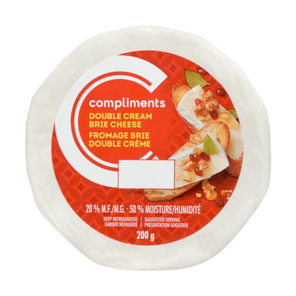 Compliments Cheese Double Cream Brie 200 g - Voilà Online Groceries ...