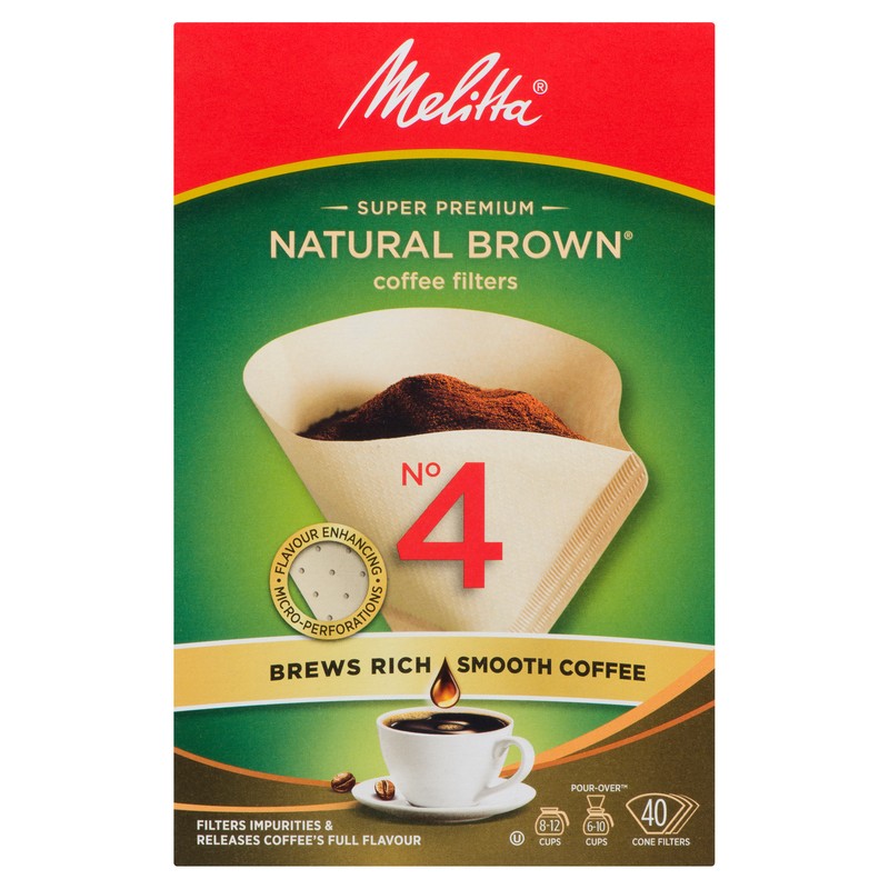 Melitta No 4 Coffee Filters Natural Brown 40 Pack - Voilà Online ...