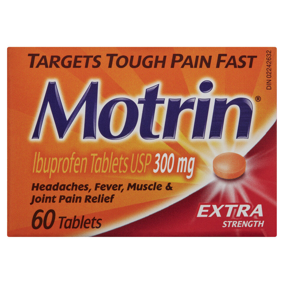 Motrin Pain Relief Ibuprofen Super Strength 300 mg Tablets 60 EA ...