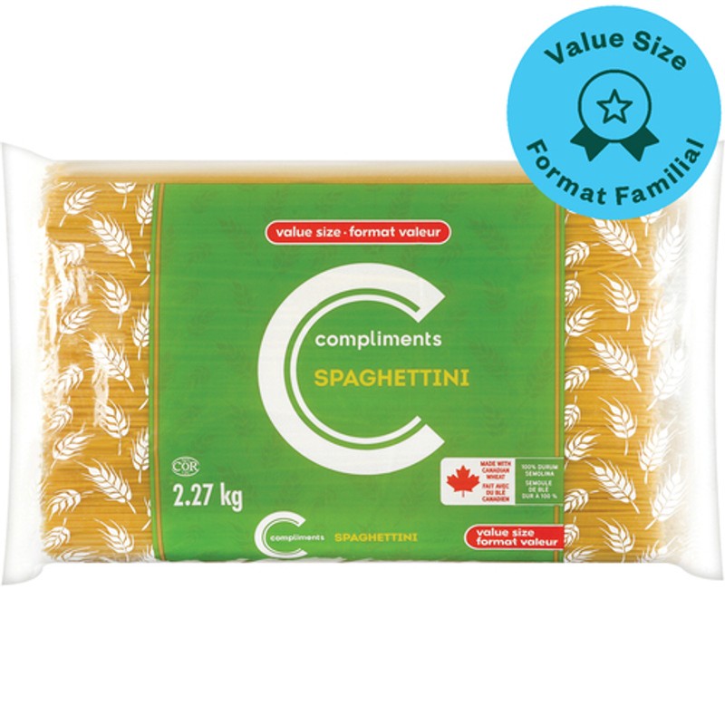 Compliments Pasta Spaghettini 2.27 kg - Voilà Online Groceries & Offers