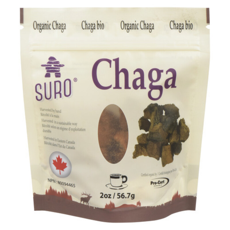 Suro Organic Canadian Chaga Chunks 56.7 g - Voilà Online Groceries & Offers