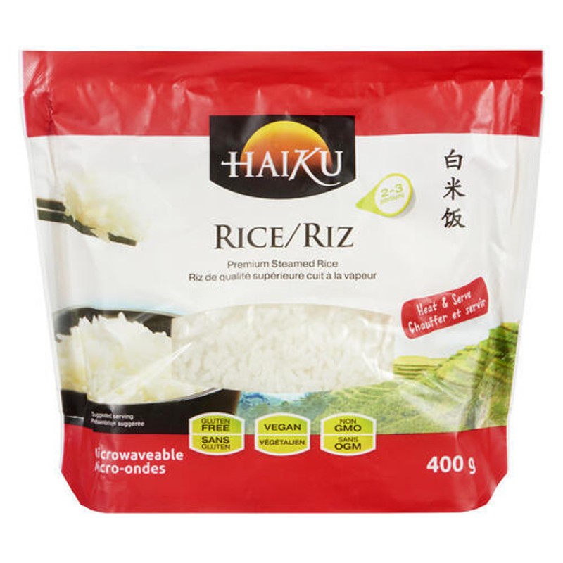 Haiku Premium Steamed Rice White 400 g - Voilà Online Groceries & Offers