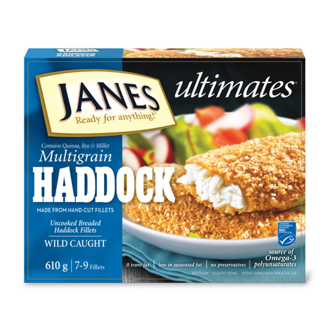 Janes Frozen Haddock Fillets Multigrain Breaded 610 g - Voilà Online ...