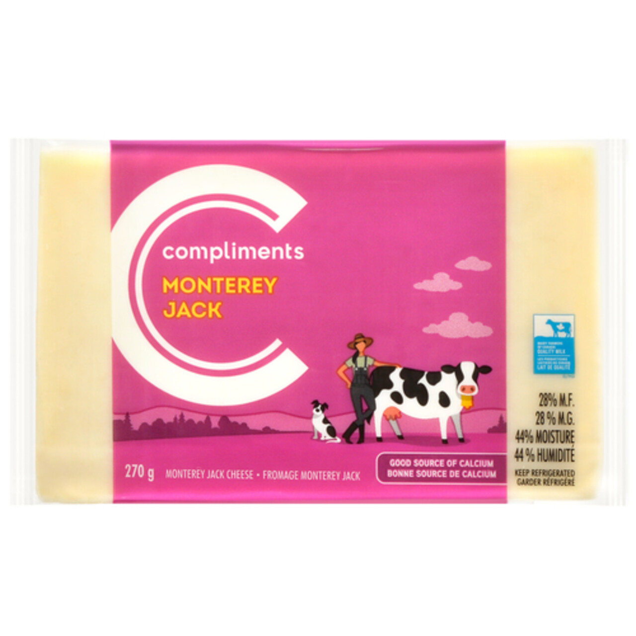 Compliments Monterey Jack Cheese Block 270 g - Voilà Online Groceries ...