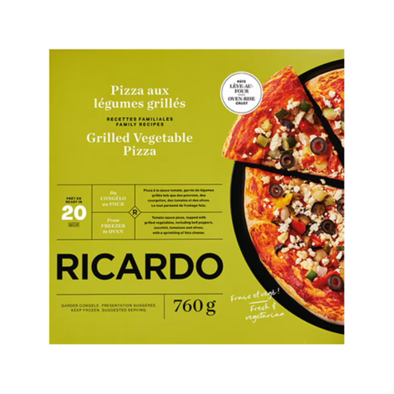RICARDO Frozen Pizza Grilled Vegetable 760 g - Voilà Online Groceries ...
