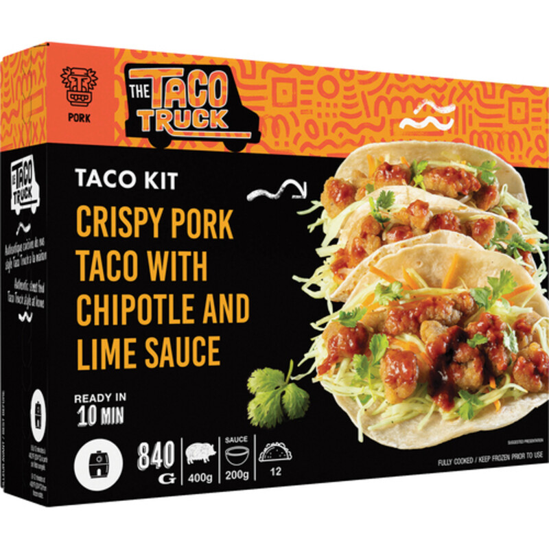 Taco Truck Frozen Taco Kit Crispy Pork With Chipotle Lime Sauce 840 g ...